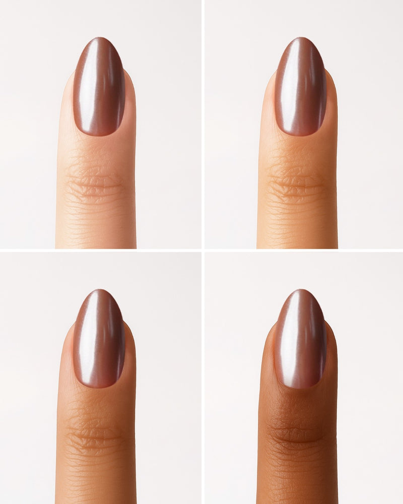 Glanzende Chocolade Amandel Nagels: Trendy Press Ons - Doonails