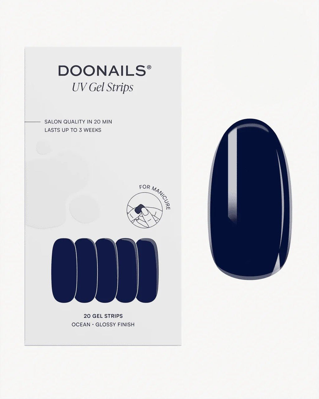 Ocean Gel Strips: Tijdloze Navyblauwe Nagels - Doonails
